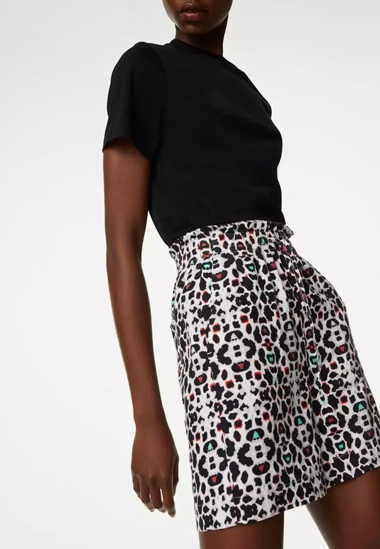 Buy MARKS & SPENCER Linen Rich Leopard Print Shorts 2026 Online ...