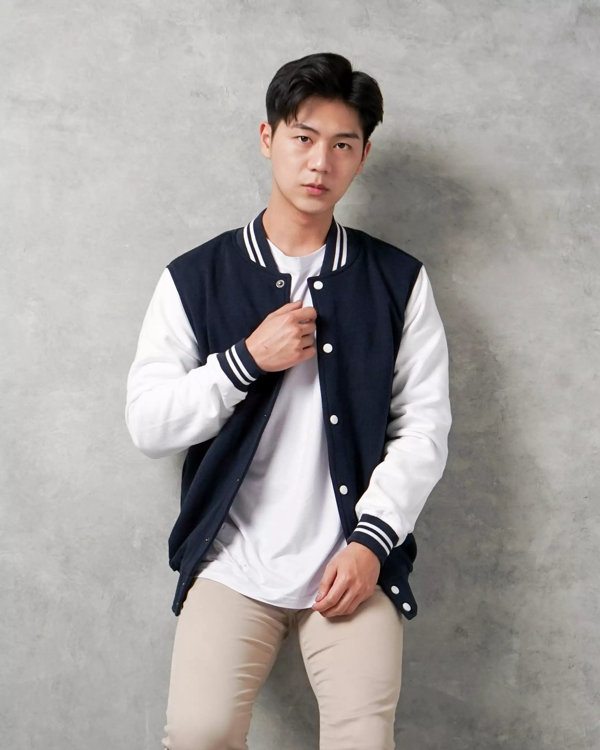 Jual Kale Clothing Kale Jacket Boston Navy White / Varsity Jacket ...