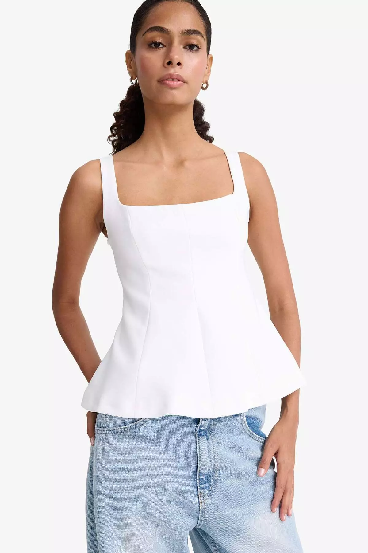 Buy DeFacto Fitted U Neck Sleeveless Blouse F3471Ax25Sp 2025 Online ...