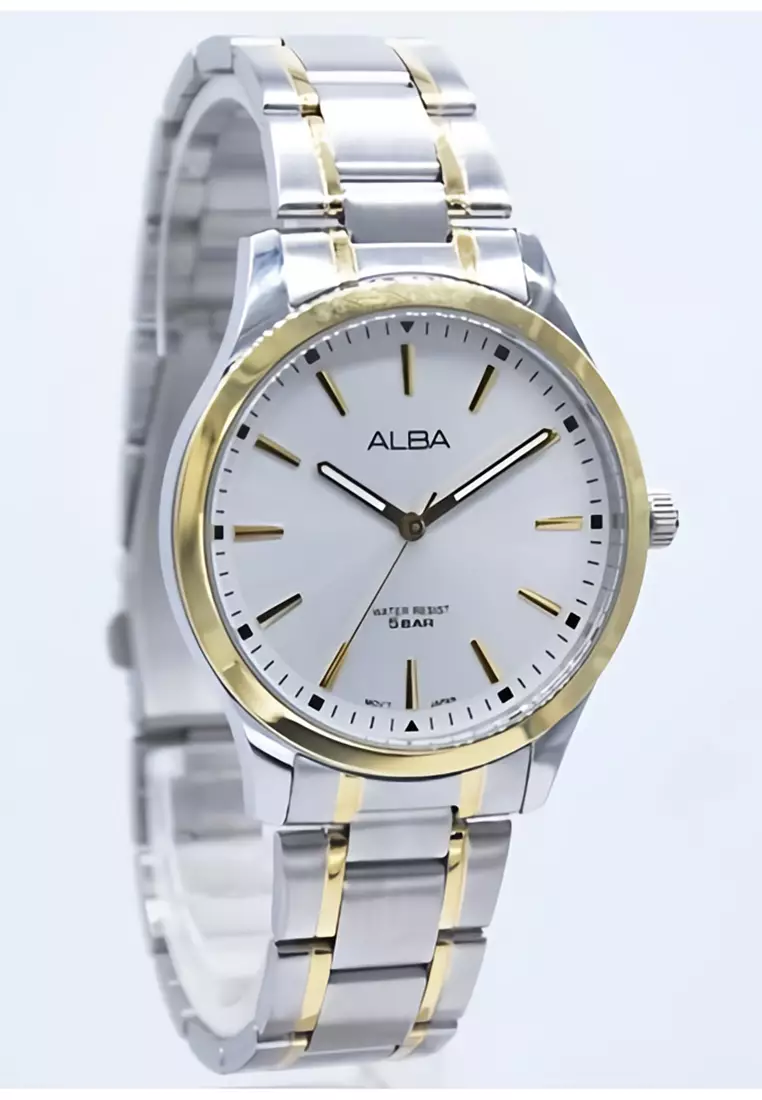 Jual Alba Alba - Jam Tangan Analog Pria - Silver Gold - Stainless Steel ...