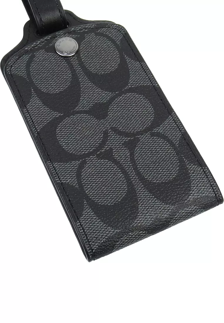 Buy Coach Luggage Tag In Signature Canvas in Charcoal C1614 2025 Online ...