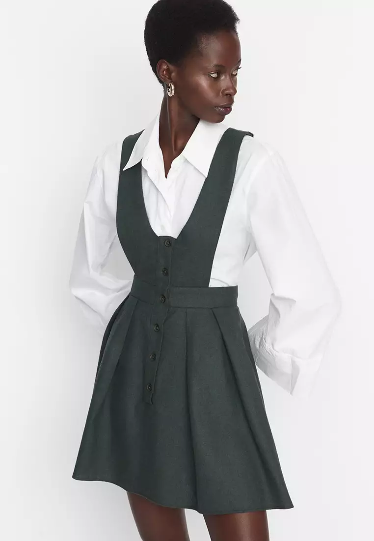 Buy Trendyol Button Detail Pinny Dress 2025 Online | ZALORA