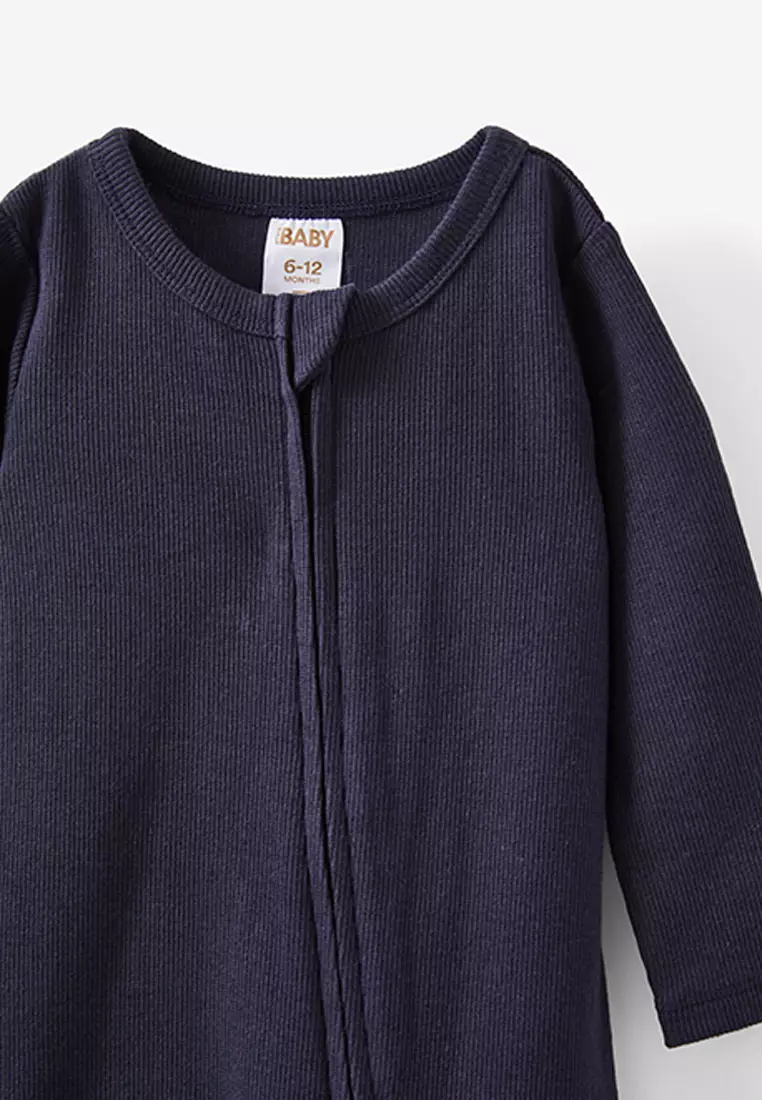 Buy Cotton On Kids The Long Sleeve Rib Romper Online | ZALORA Malaysia