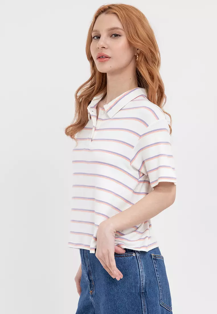 Buy Aeropostale Ladies Stipe Boxy Polo Shirt 2026 Online | ZALORA ...