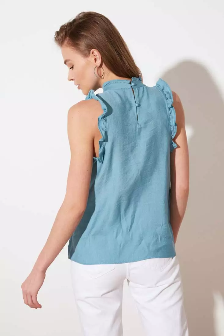 Buy Trendyol Ruffled Sleeveless Blouse 2025 Online | ZALORA