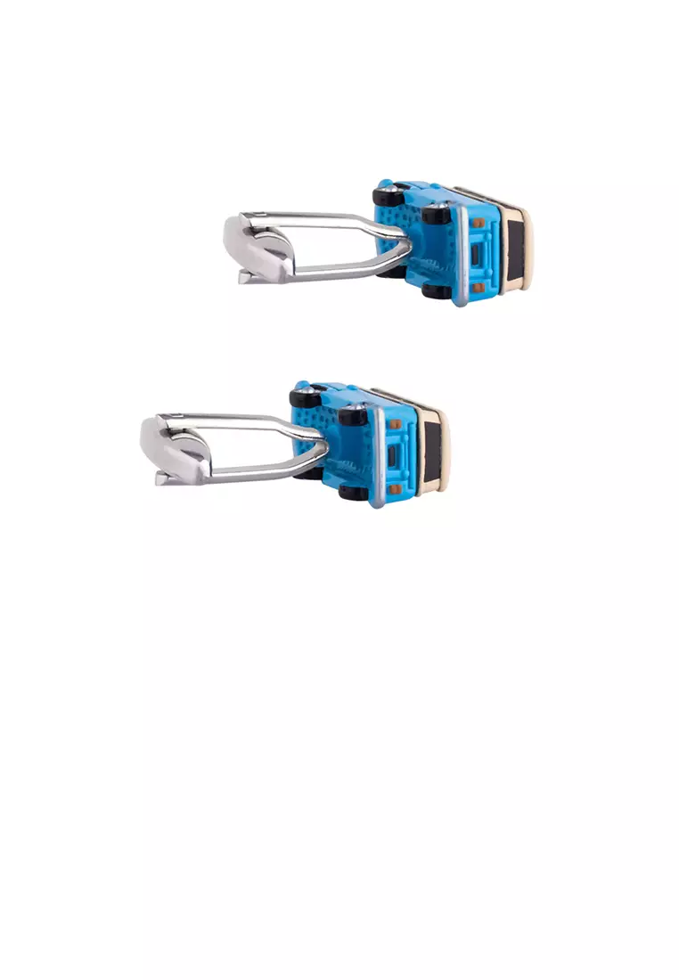 Buy Glamorousky Fashion Simple Enamel Blue Bus Cufflinks 2024 Online ...