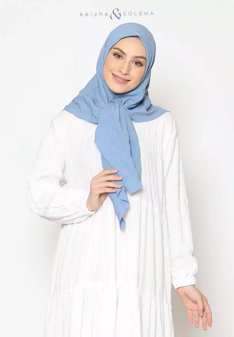 Jual keizha & SOLEHA Keizha & Soleha Pashmina Sakura Biru Original 2024 ...