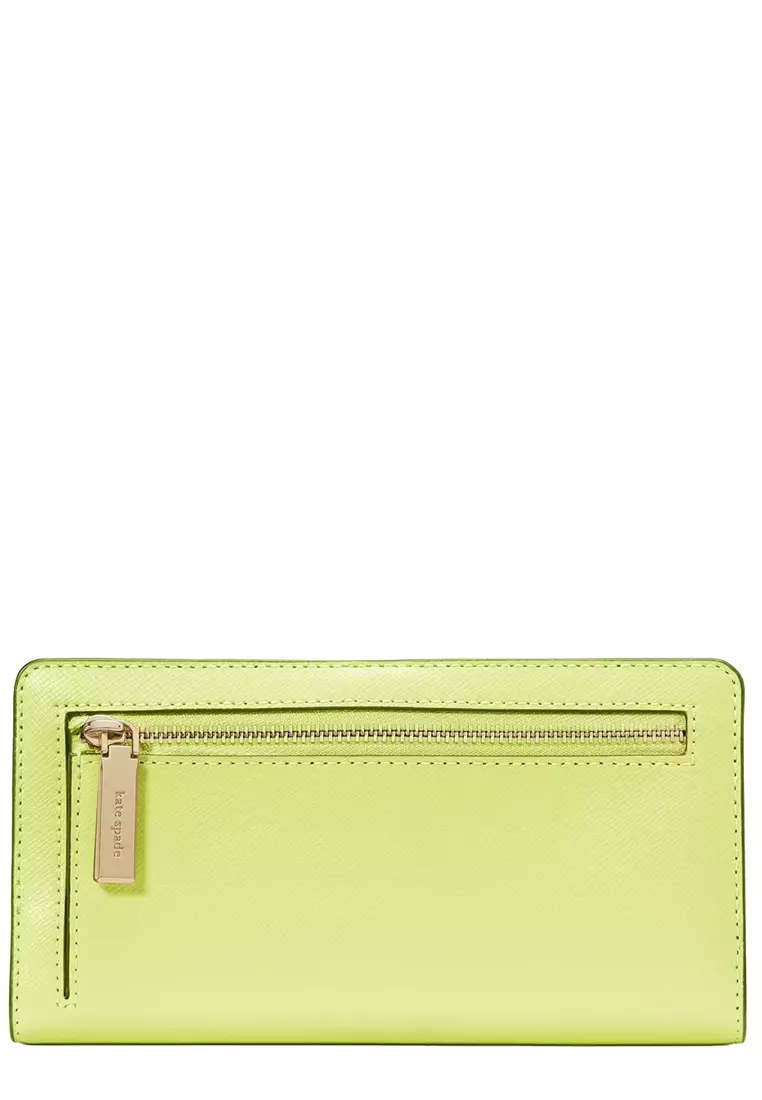 Kate Spade Madison Large Slim Wallet in Lime Slushy KI366 2025 | Buy ...