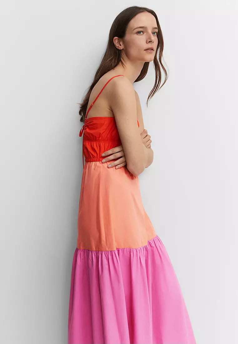 Buy Mango Gathered Tricolor Dress 2024 Online | ZALORA Philippines