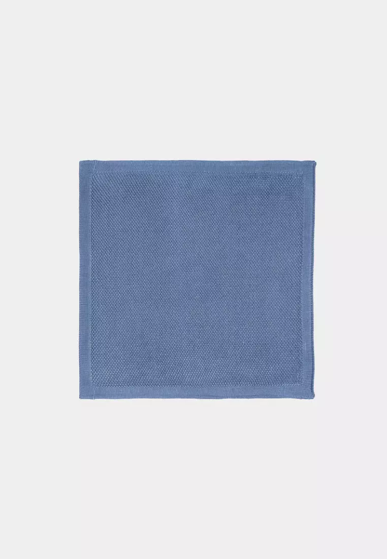 Buy SST&C Blue Silk Knitted Pocket Square Online | ZALORA Malaysia
