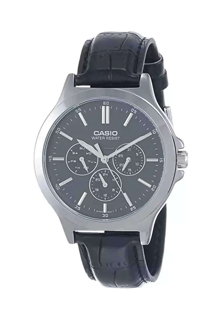 Jual Casio Casio Jam Tangan Pria Black Silver Stainless Steel Mtp V300l 1audf Original