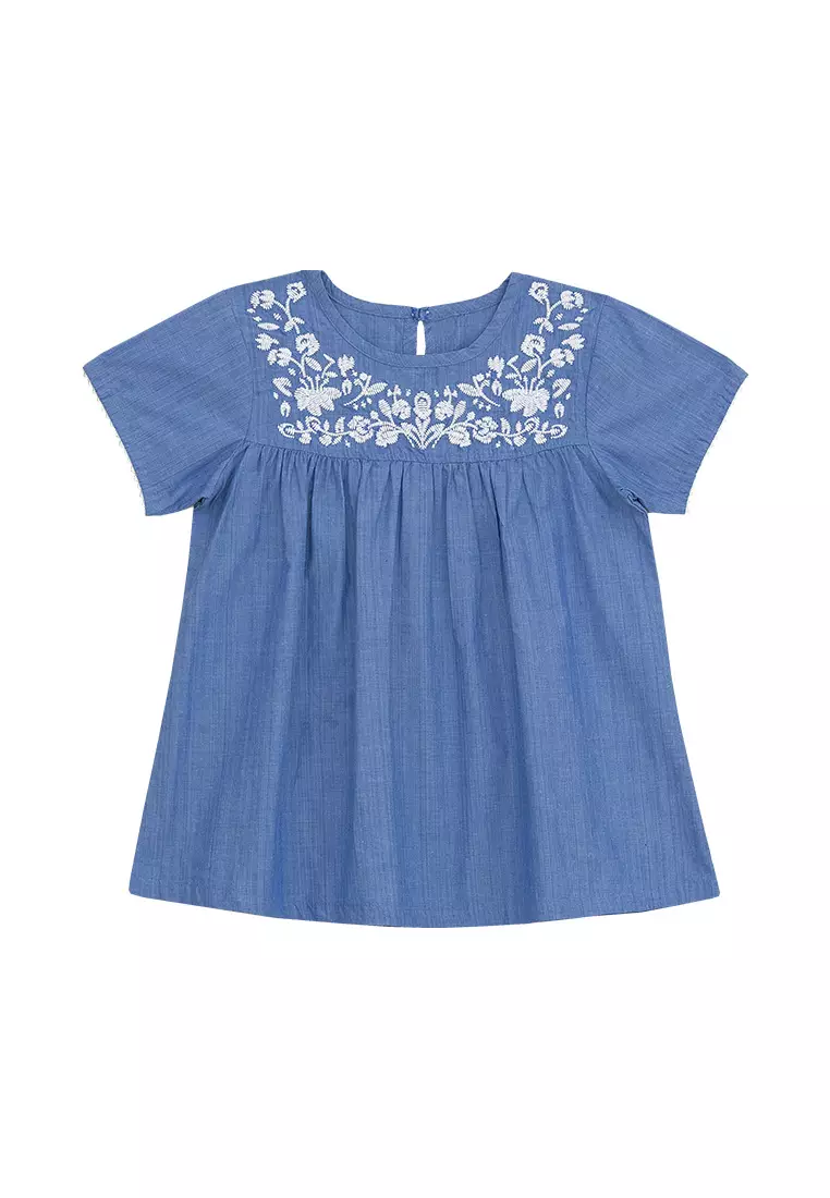 Jual Torio TORIO Flower Embroidery Denim Top - Baju Atasan Anak ...