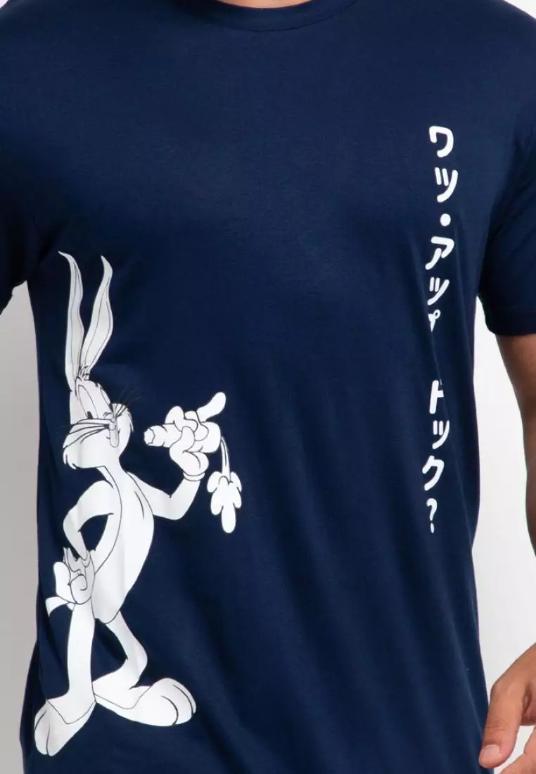 Jual Third Day MTG12 Looney Tunes bugs white navy kaos pria Original ...
