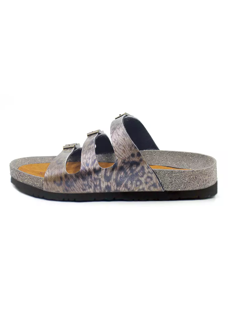 Buy SoleSimple Ely - Leopard Bronze Sandals & Flip Flops & Slipper ...