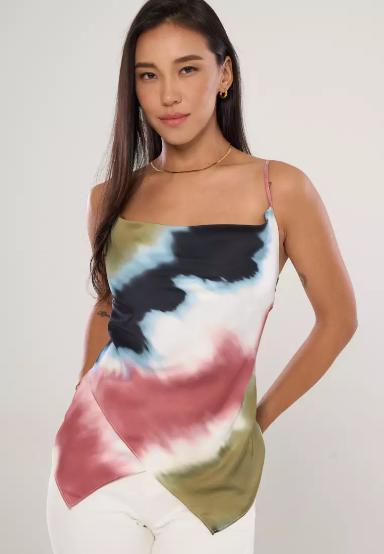 Buy Dressing Paula Tie-Dye Cowl Neck Top Online | ZALORA Malaysia