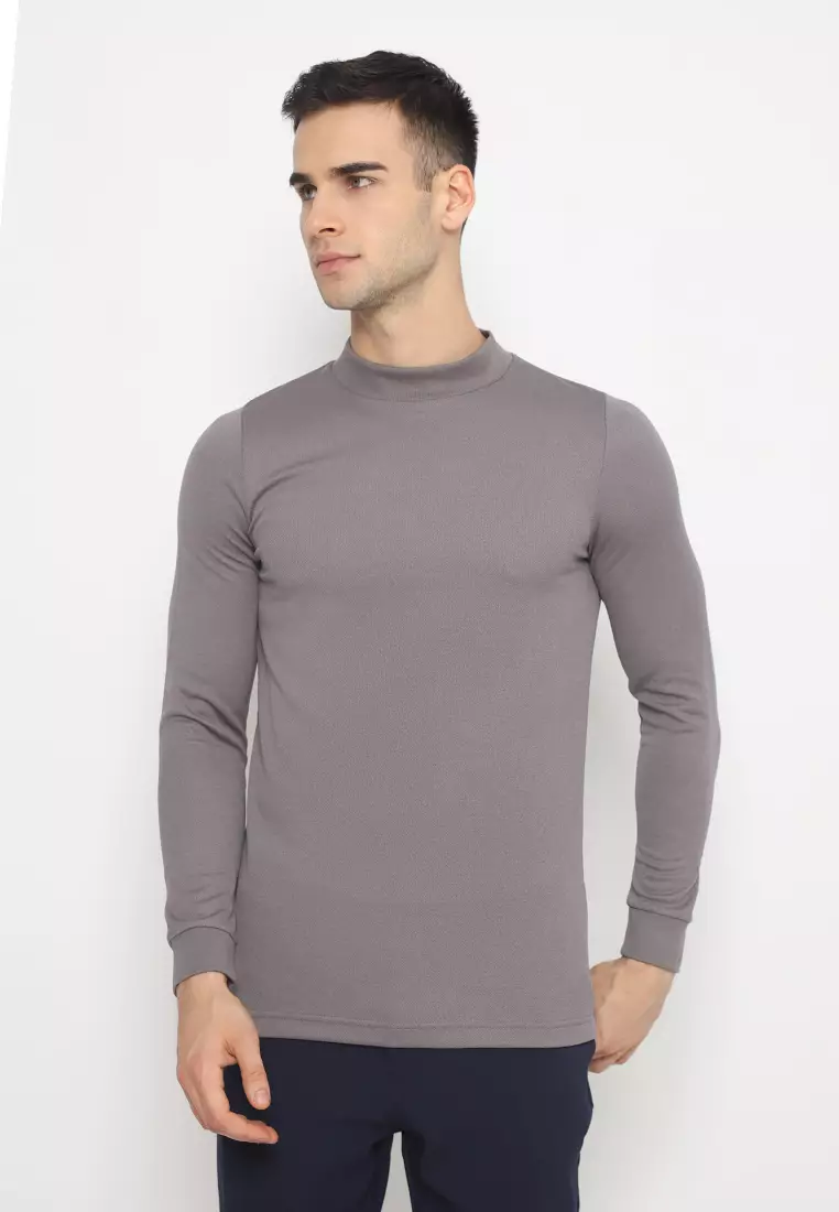 Jual Jack Nicklaus Jack Nicklaus Lautaro Premium Texture Heather Mock Polo Muted Grey Original ...