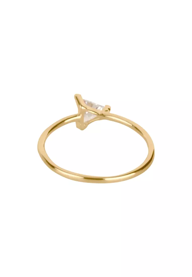 Buy Foundry Triangle Cut Stacker Ring 14k Gold 2025 Online | ZALORA Philippines