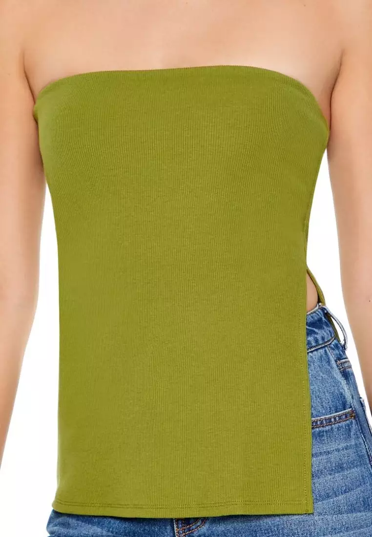Buy FOREVER 21 Ribbed Slit Tube Top 2024 Online | ZALORA Philippines