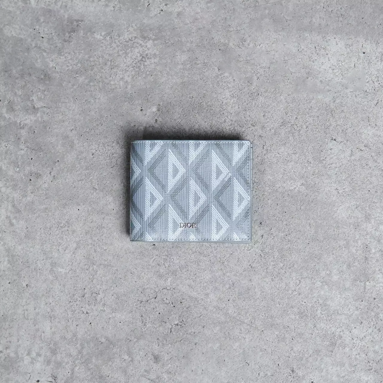 Jual Dior Dompet CHRISTIAN DIOR DIAMOND PATTERN GREY BIFOLD WALLET 100% ...