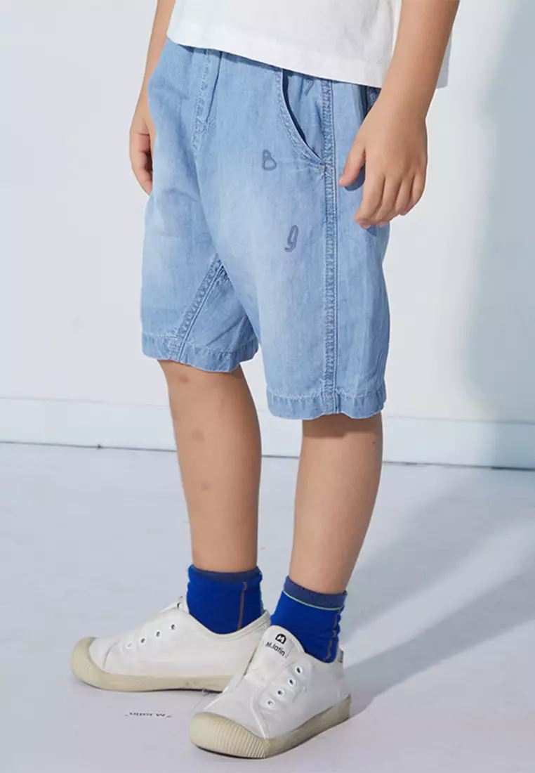 Buy M.Latin Denim Shorts With Numerical Design Online | ZALORA Malaysia