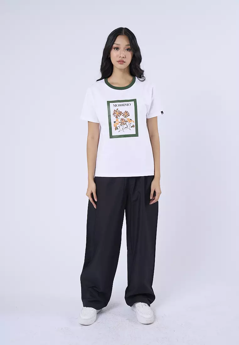 Buy Mossimo Mossimo Max White Floral Ringer Classic Fit Tee 2024 Online ...