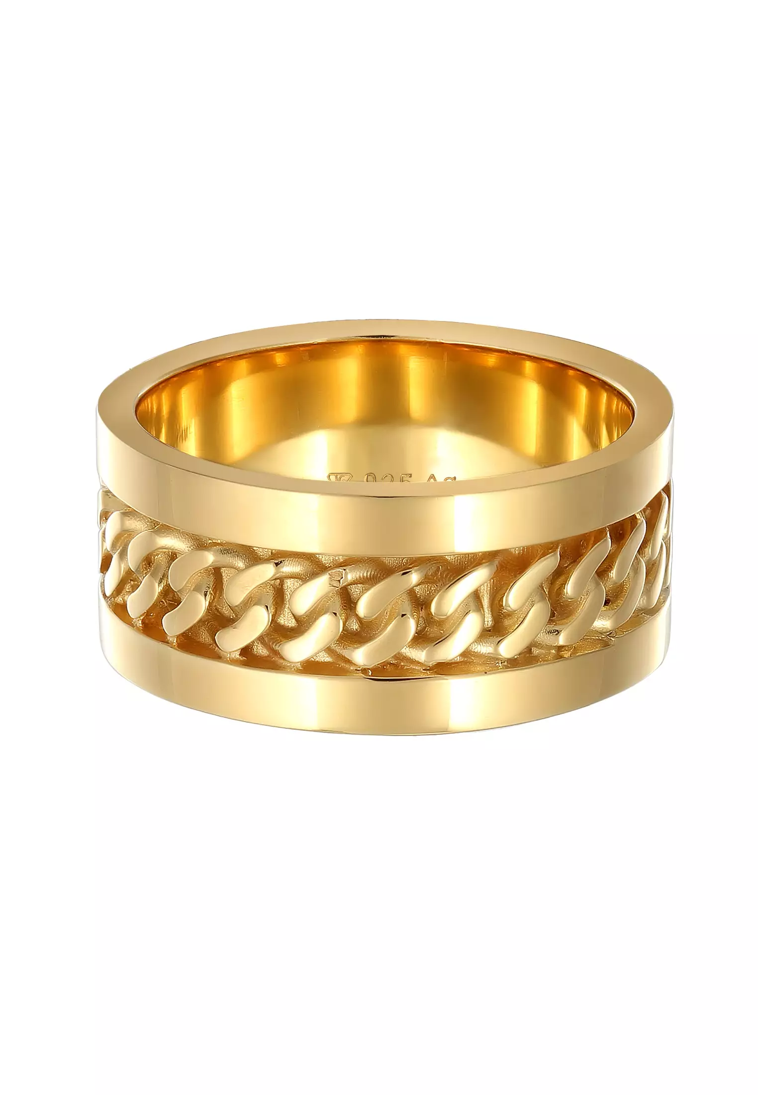 Buy ELLI GERMANY Embedded Chain Band Ring – Gold-Plated Silver 2026 ...