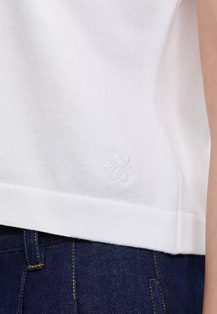 Buy Pomelo Polo Button-Up Top - White 2026 Online | ZALORA