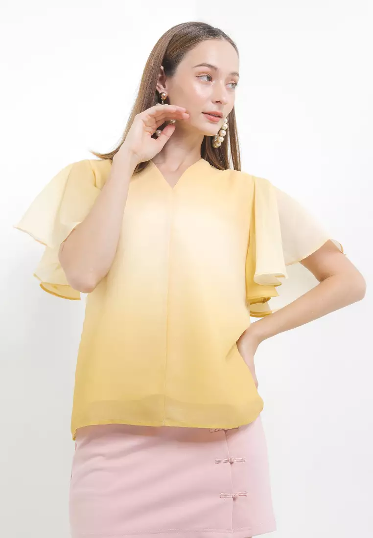 Jual Sophistix Fiona Blouse In Yellow Shades Original 2025 | ZALORA Indonesia