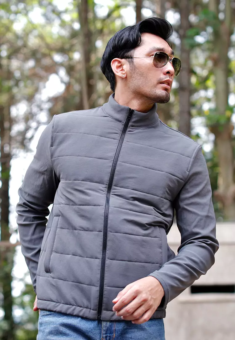 Jual Oxcon Oxcon Light Padded Jacket 2way Nylon stretch Dark Grey ...