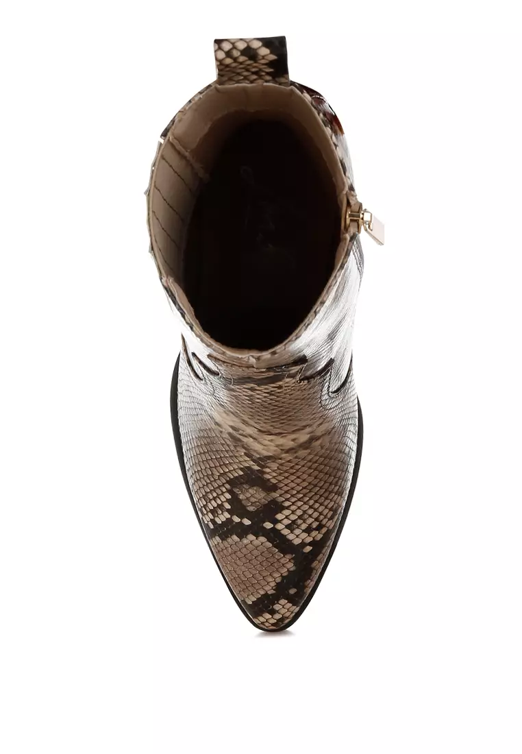 Jual London Rag Sepatu bot bermotif ular Original 2026 | ZALORA Indonesia