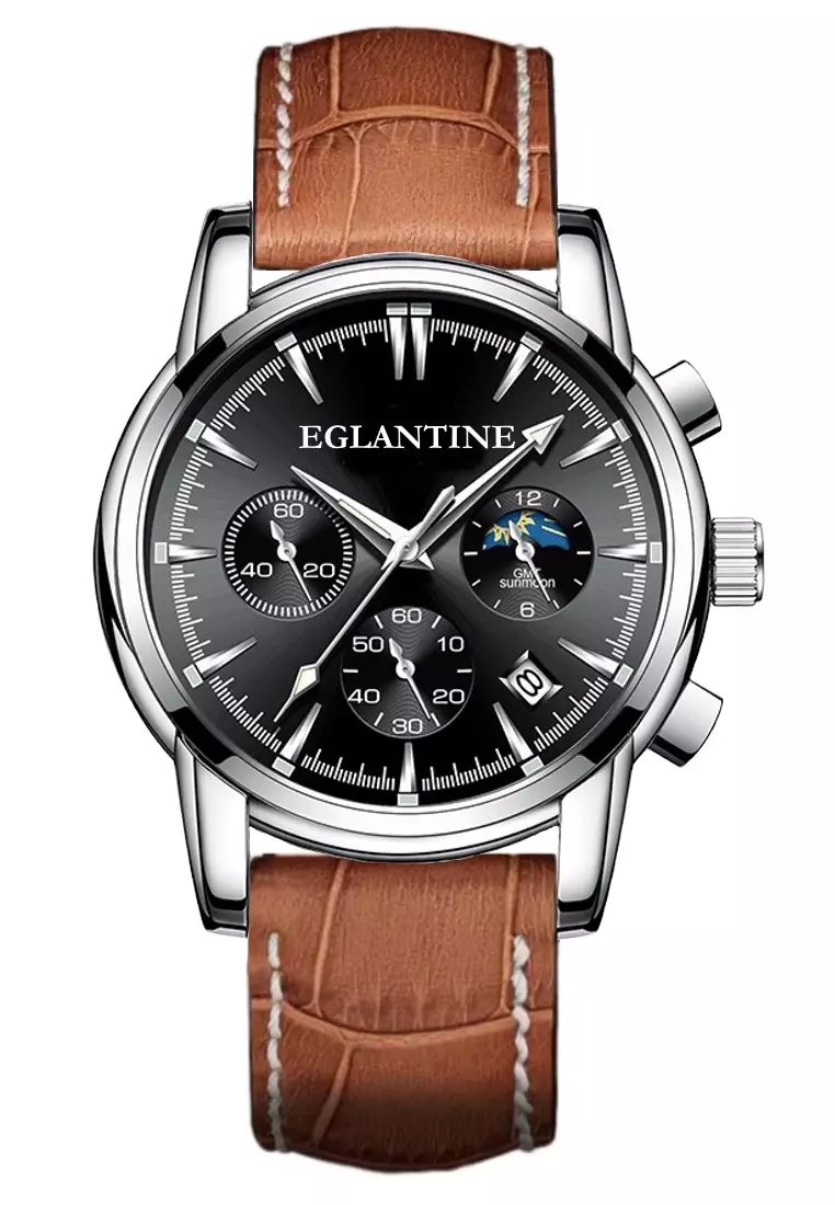 Buy EGLANTINE FREJUS Unisex Chronograph Quartz Watch, Black Dial, 40mm ...