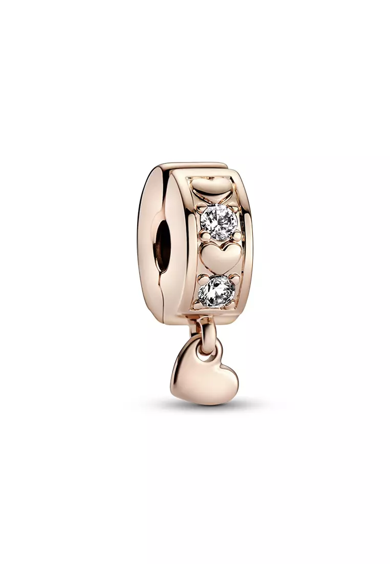Buy PANDORA Pandora 14K Rose Gold Plated Infinite Hearts Sparkling ...