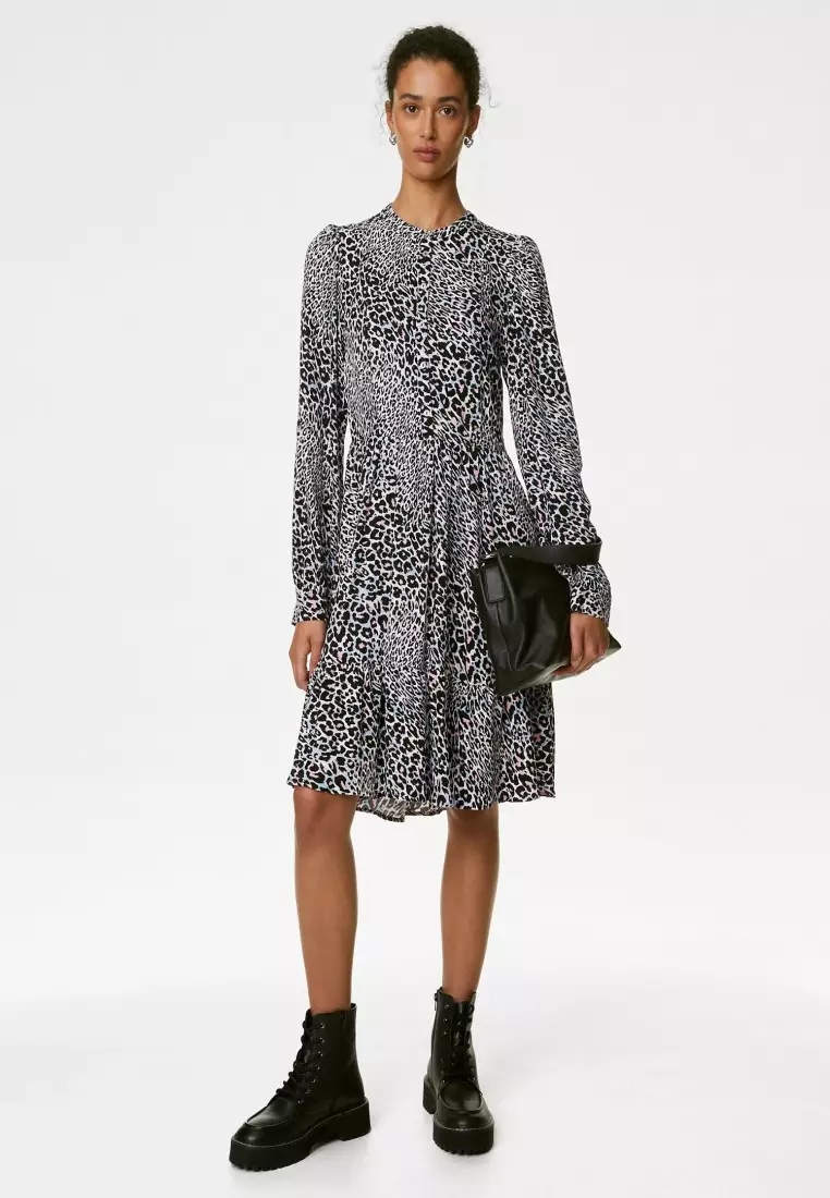 Buy MARKS & SPENCER Animal Print Knee Length Tiered Shirt Dress 2026 Online | ZALORA Philippines