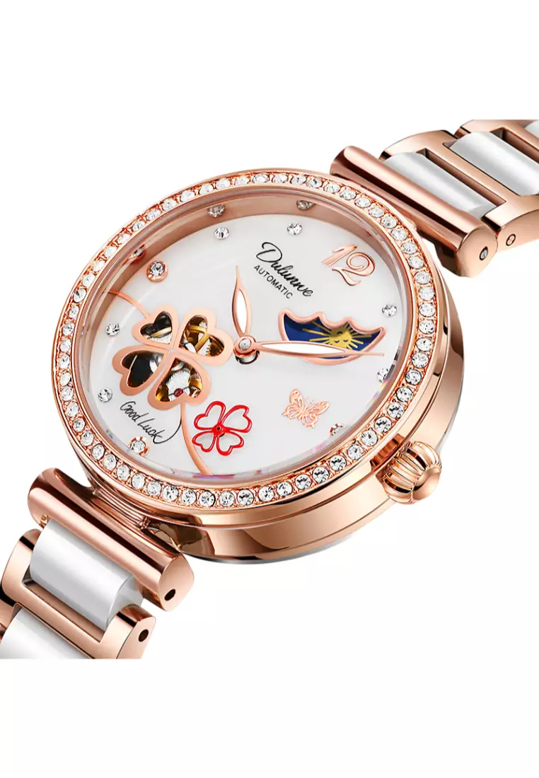 Buy OPCHIC Four-Leaf Clover Ceramic Mechanical Women's Watch (Female ...