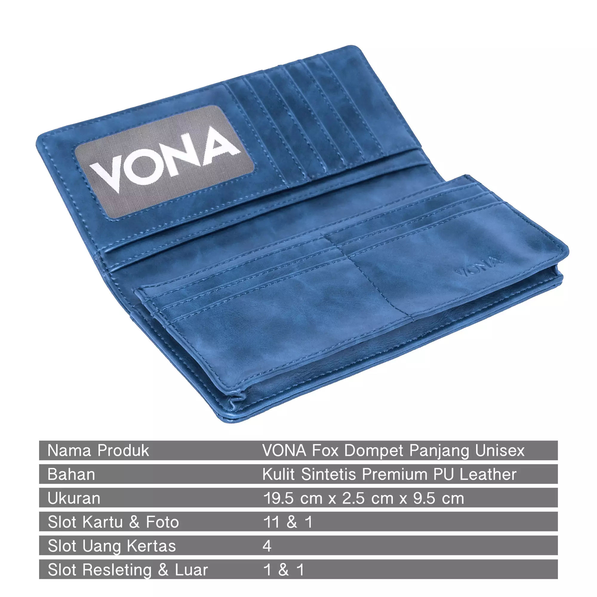 Jual VONA VONA Fox Long Wallet - Dompet Lipat Panjang Original Pria ...