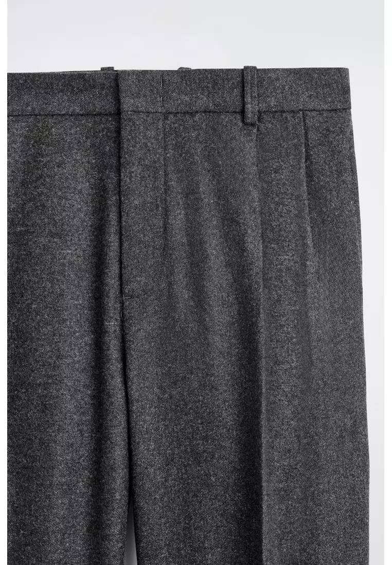 Buy COS PLEATED WOOL STRAIGHT-LEG TROUSERS 2026 Online | ZALORA