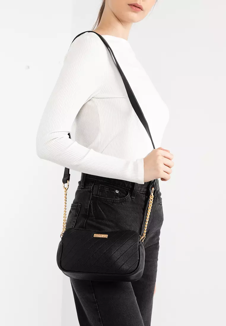 Buy Unisa Quilted Sling Bag With Chain Strap 2025 Online | ZALORA ...