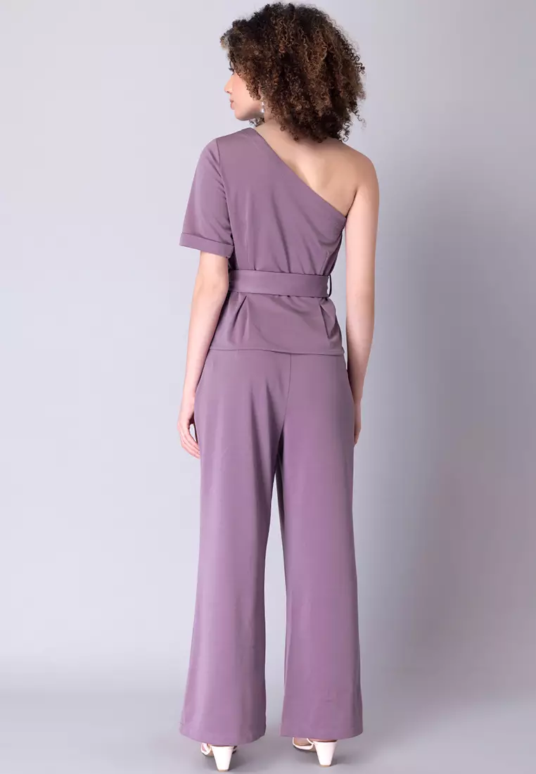 Buy FabAlley Lilac One Shoulder Top And Bottom Set 2025 Online | ZALORA ...