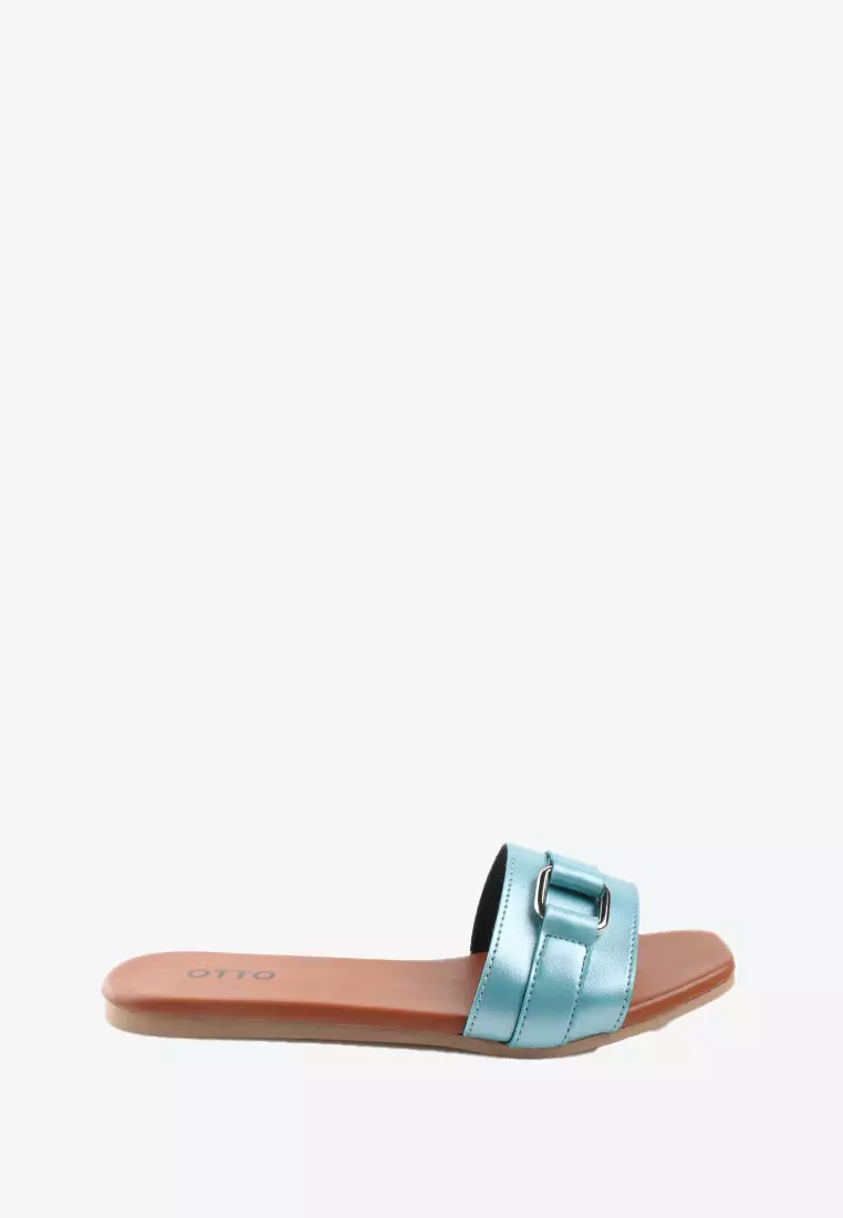 Buy Otto Willamina Woman Metallic Sandals in Metallic Light Blue 2025 ...