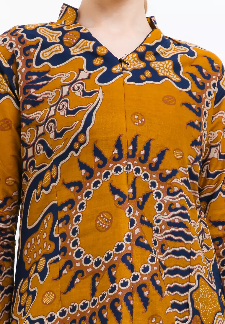 Jual Batik Mayung Blouse Batik Galunggung Kuning Premium Slimfit ...
