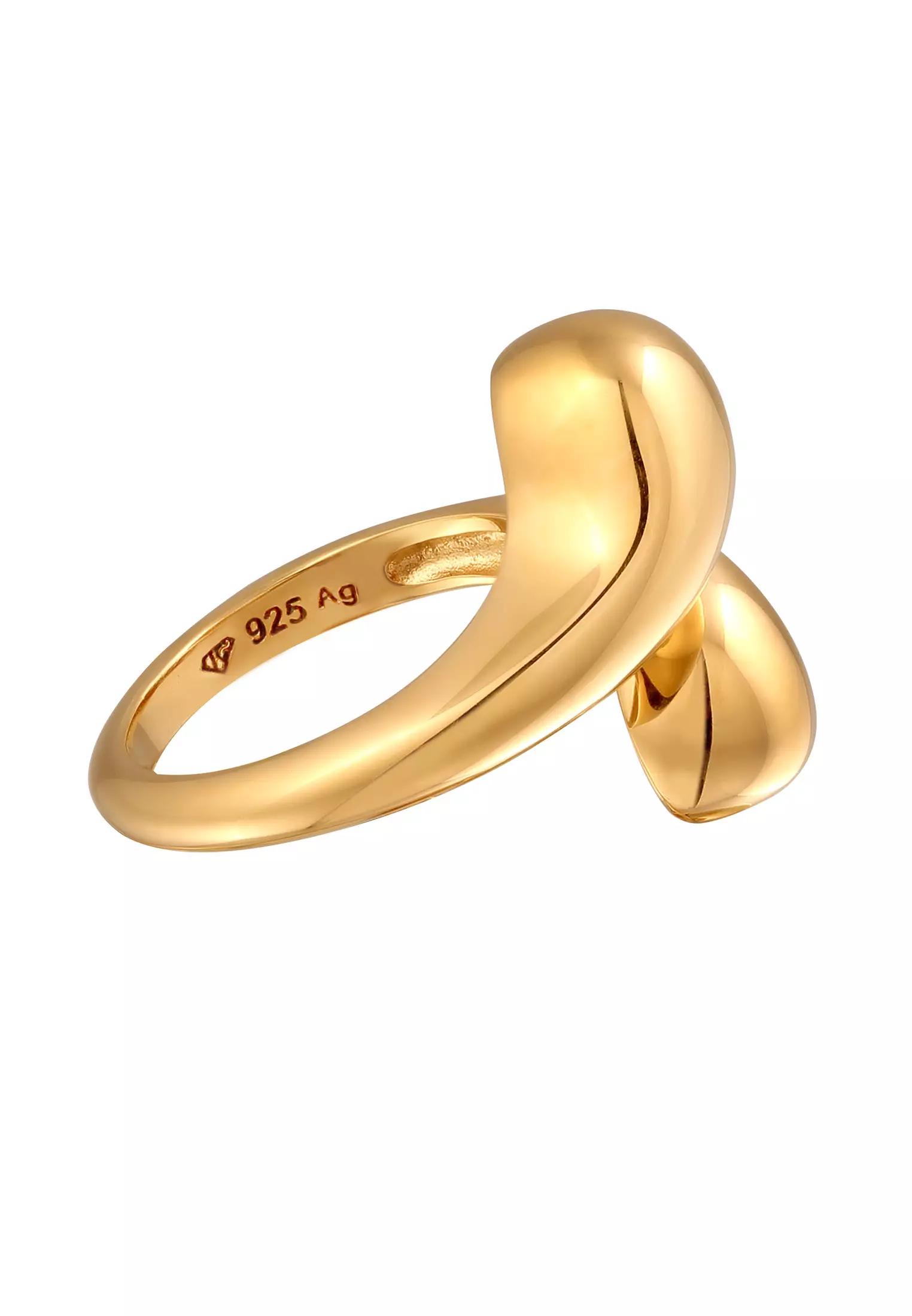 Buy ELLI GERMANY Open Teardrop Sculptural Ring – Gold-Plated Silver ...