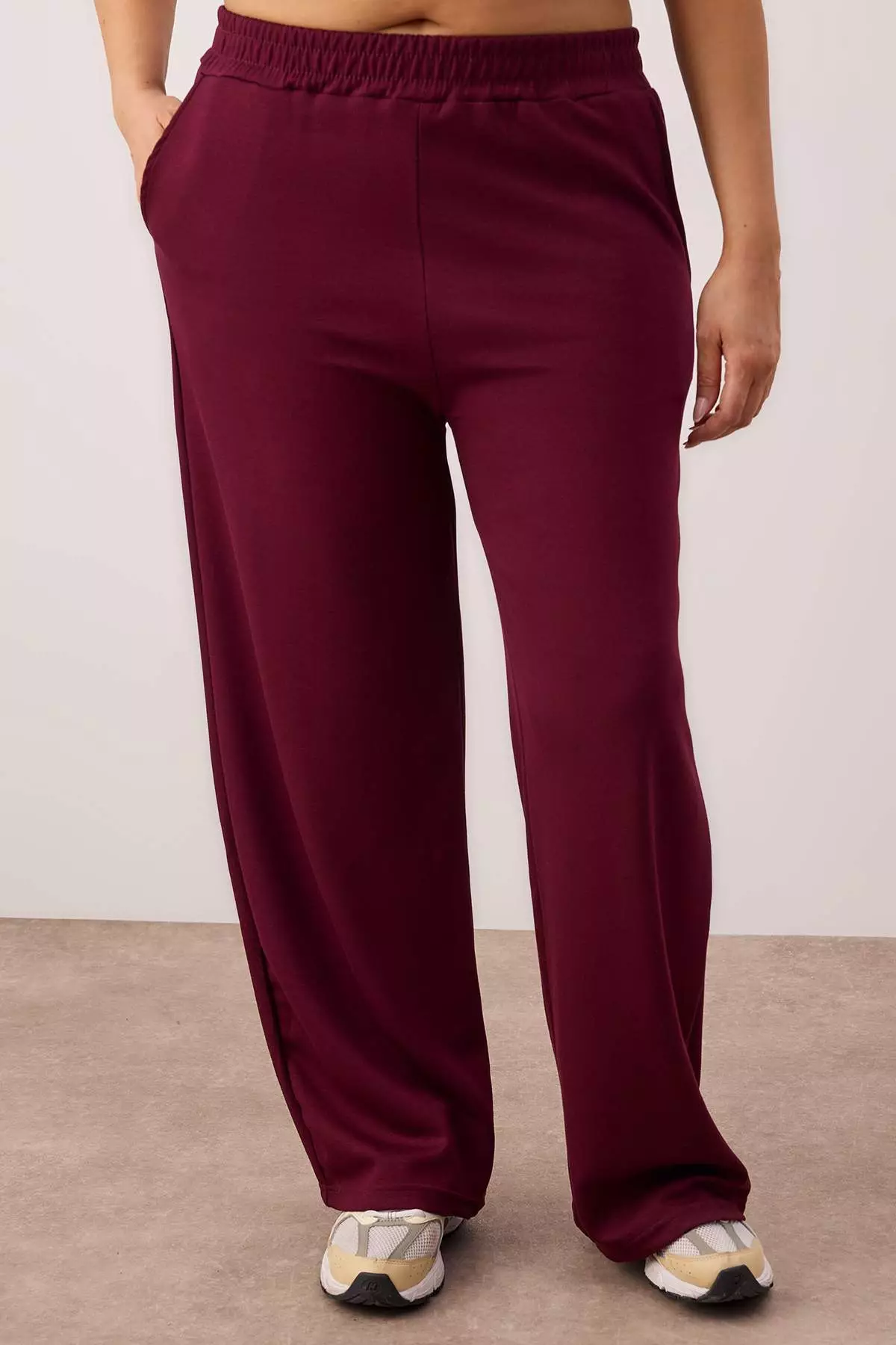 Buy Trendyol Burgundy Thin Soft Comfortable Flowy Fabric Front Zipper ...