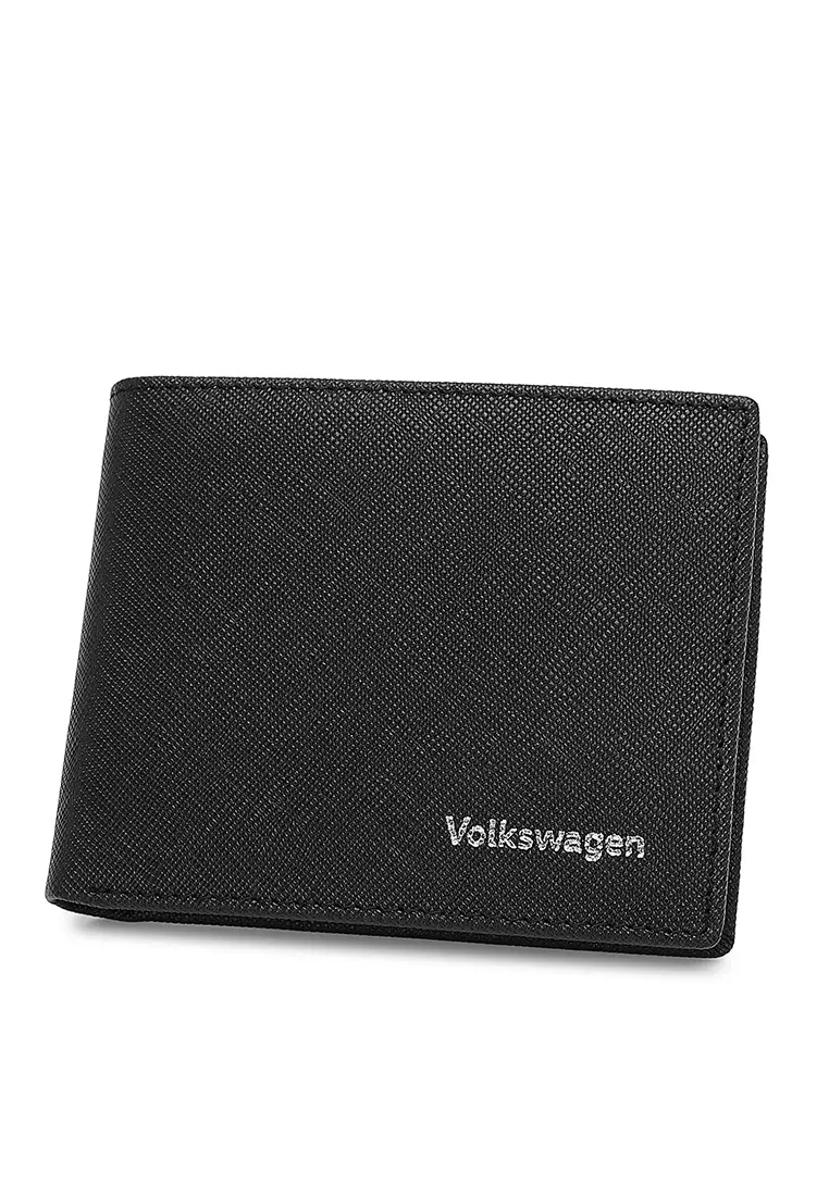 Buy Volkswagen Men's RFID Genuine Leather Bi Fold Center Flap Short ...