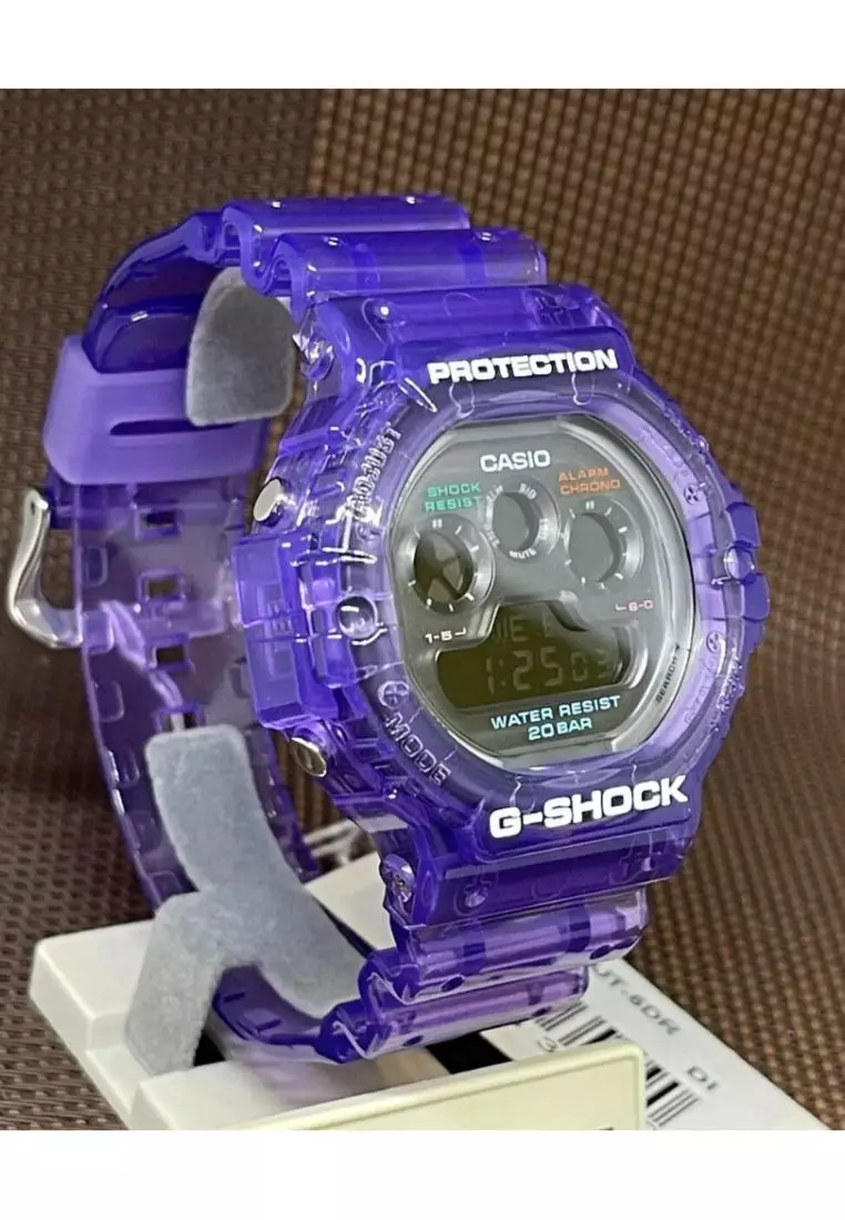 Buy Casio Casio G-Shock Digital Purple Transparent Resin Strap Unisex ...
