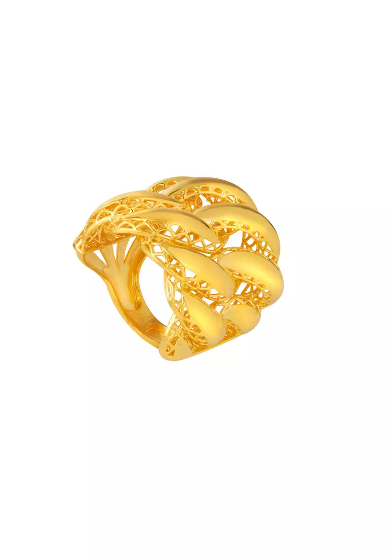Buy TOMEI TOMEI Hollow Concept Ring, Yellow Gold 916 2025 Online ...