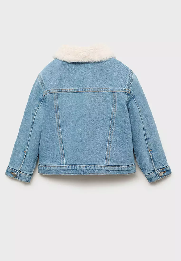 Buy MANGO BABY Fur-Effect Denim Jacket Online | ZALORA Malaysia