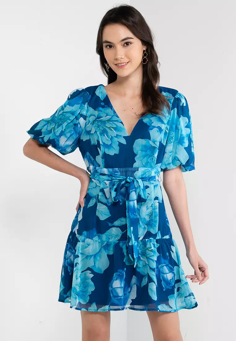 Jual Style State V-Neck Soft Floral Tiered Dress Original 2025 | ZALORA ...