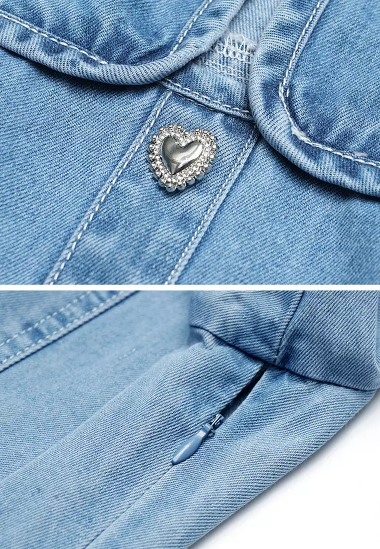 Buy A-IN GIRLS Vintage Chinese Style Denim Skirt 2025 Online | ZALORA ...