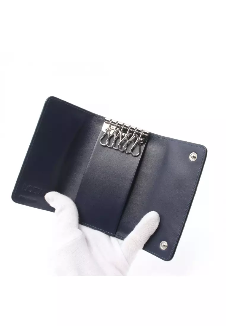Buy LOEWE Pre-Loved LOEWE Anagram 6 key key case leather Navy 2025 ...
