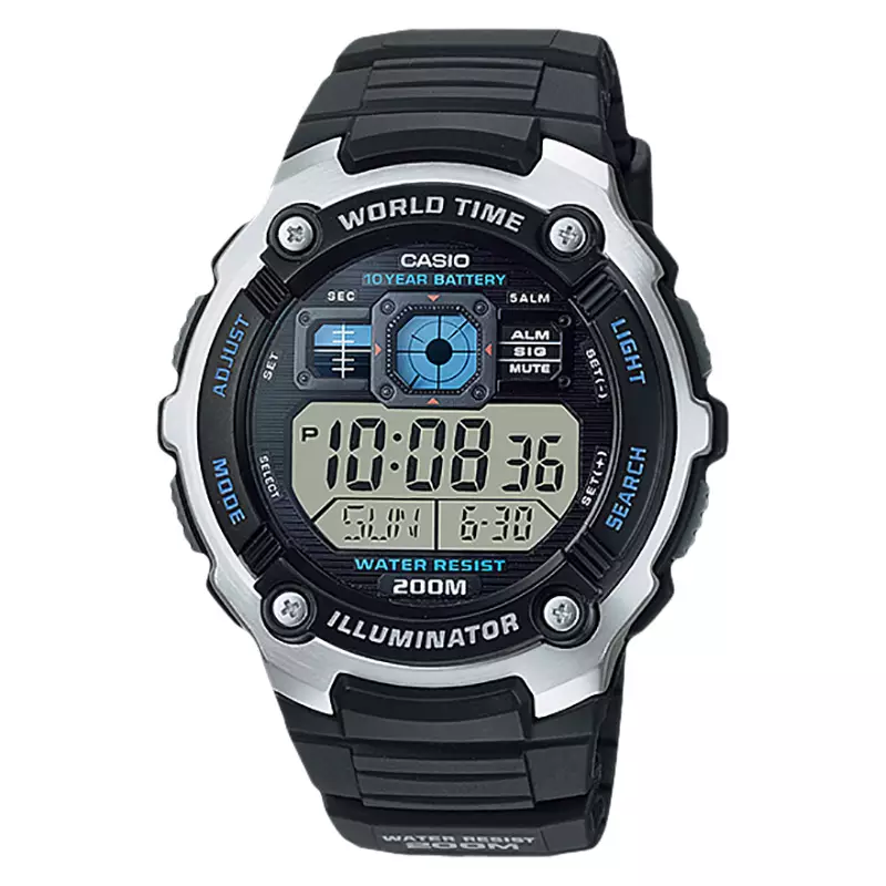 Jual CASIO Jam Tangan Pria Casio General AE-2000W-1AVDF Water Resistant 200M Black Resin Band ...